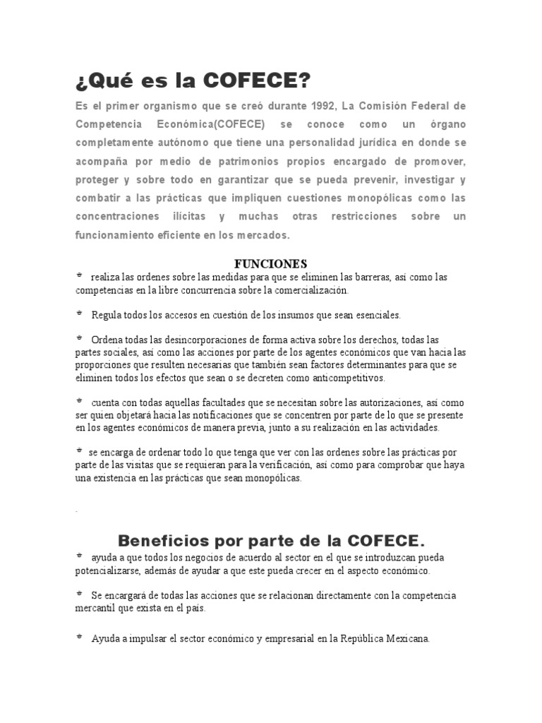 Qué Es La Cofece | PDF | Bancos | Comercio