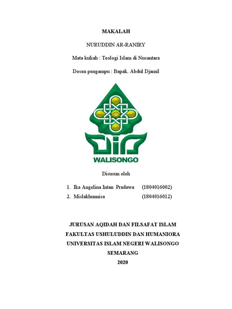 Biografi dan Karya Nuruddin Ar-Raniry | PDF | Filsafat | Agama ...