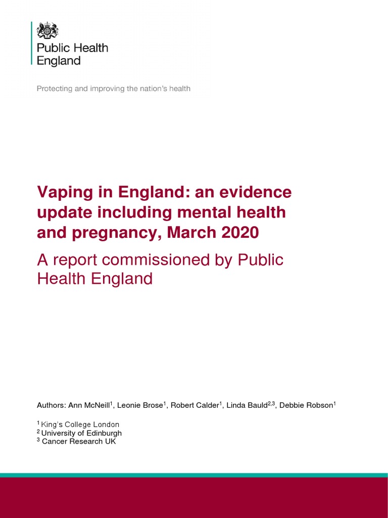 Vaping in England Evidence Update March 2020 | PDF | Electronic ...