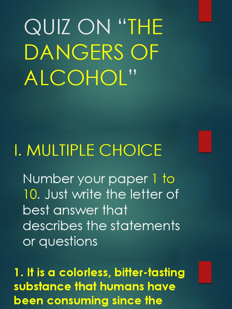 Alcohol Awareness Quiz for Students | PDF | Ethanol | Beverages