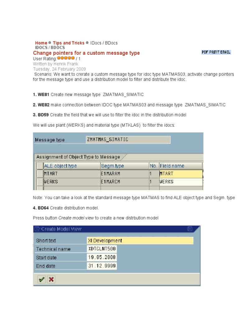Change Pointers in IDOCs | PDF | Pointer (Computer Programming) | Data Type