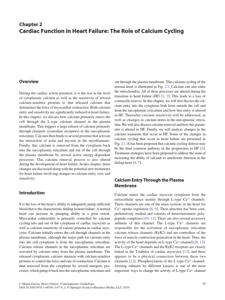 Cardiac Function in Heart Failure-The Role of Calcium Cycling PDF | PDF ...