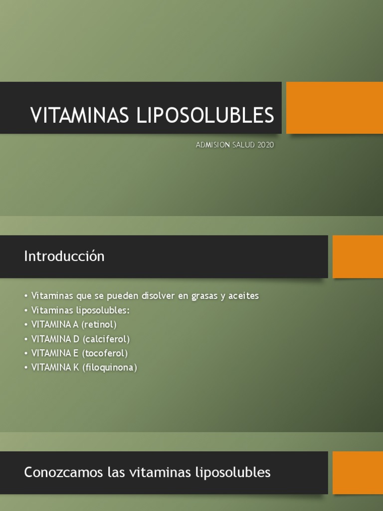 Vitaminas Liposolubles: Funciones y Riesgos | PDF | Cocina, comidas y ...