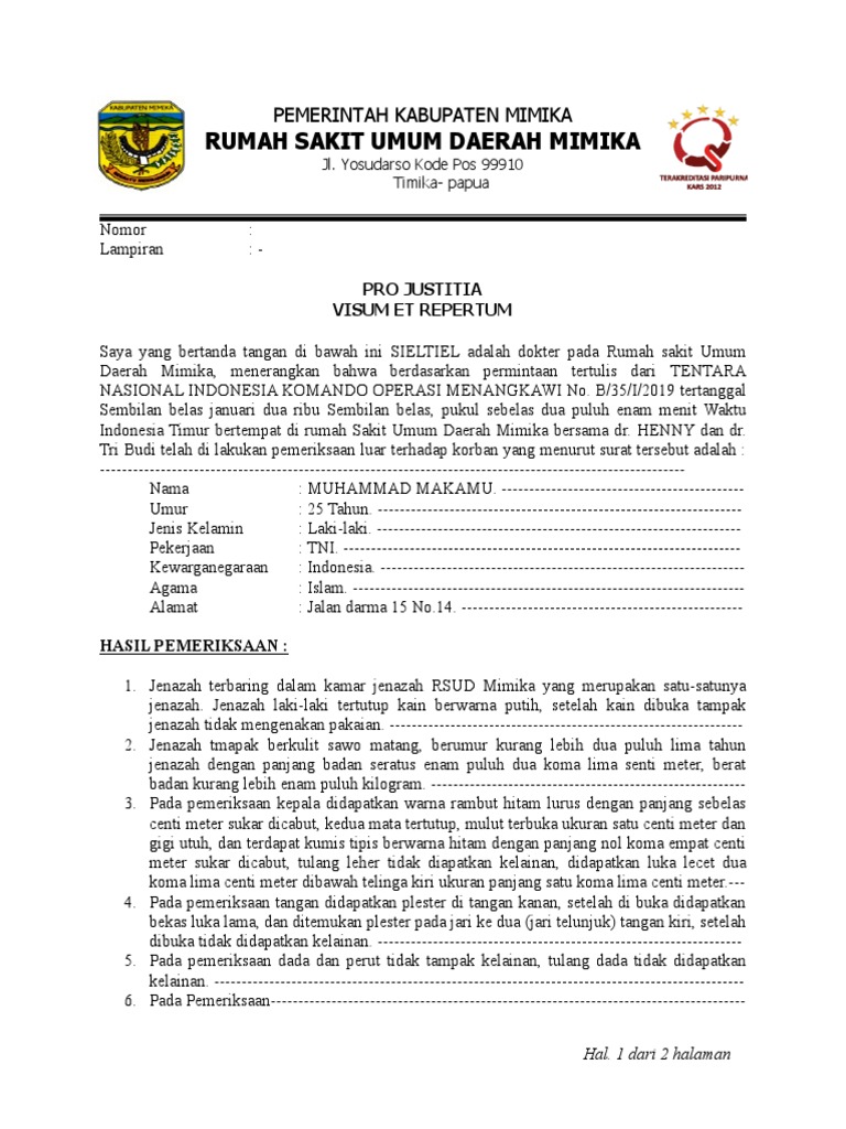 Contoh Laporan VISUM | PDF