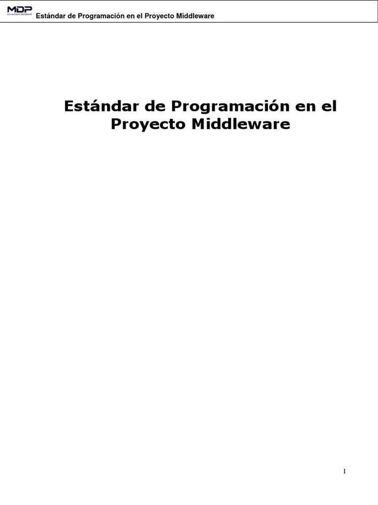 Estándares de Programacion Proyecto Middleware | PDF | Objeto ...