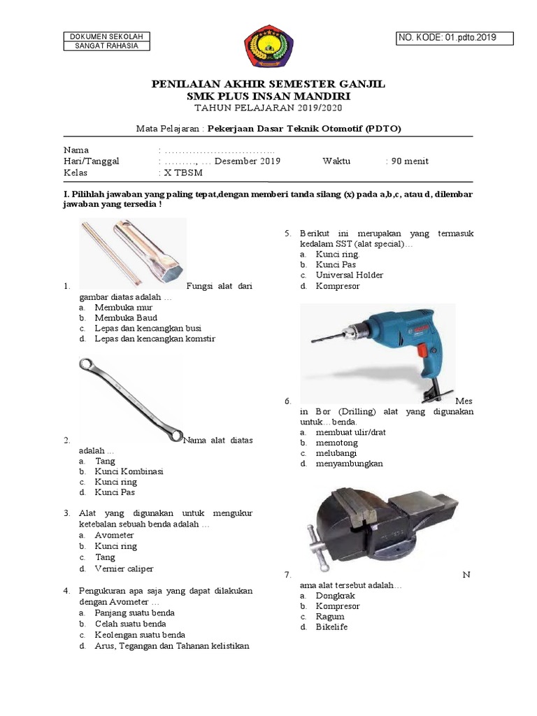 Soal Pas Ganjil Kelas X TBSM Pdto | PDF