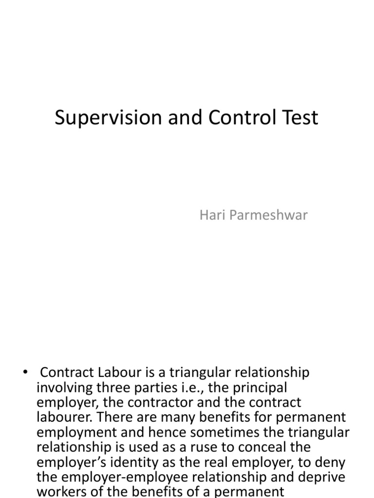 Supervision and Control Test | PDF | Employment | Social Institutions