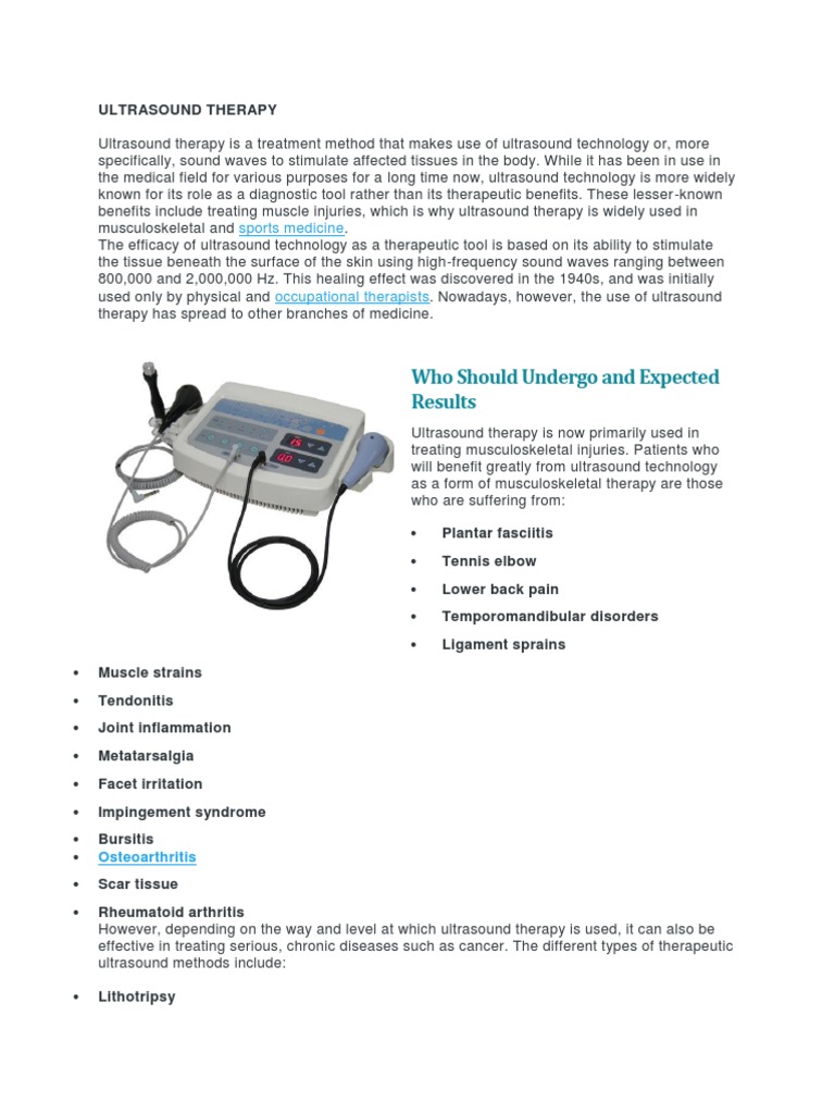 Ultrasound Therapy | PDF | Ultrasound | Health Care