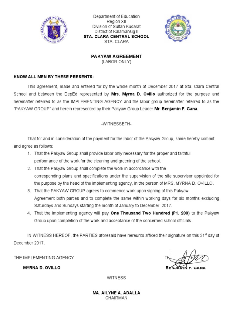 Pakyaw Agreement | PDF | Government