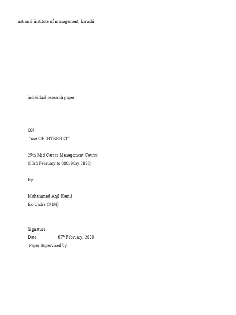 Sample IRP Paper | Download Free PDF | World Wide Web | Internet & Web