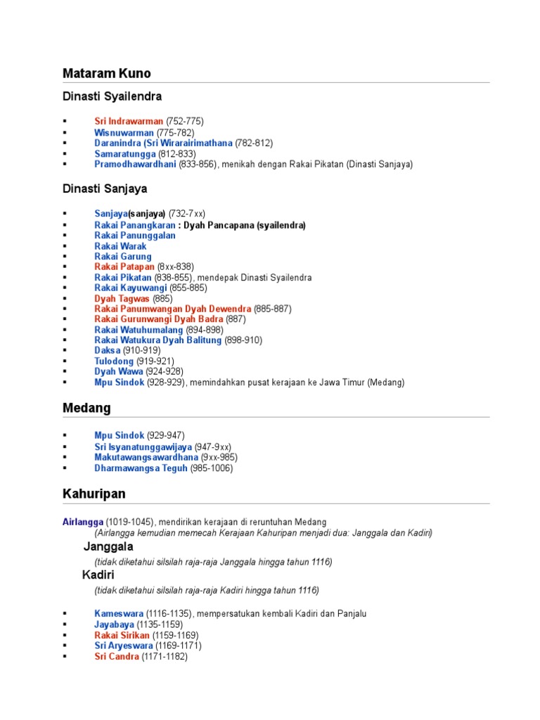 14 Silsilah Raja Raja Jawa | PDF