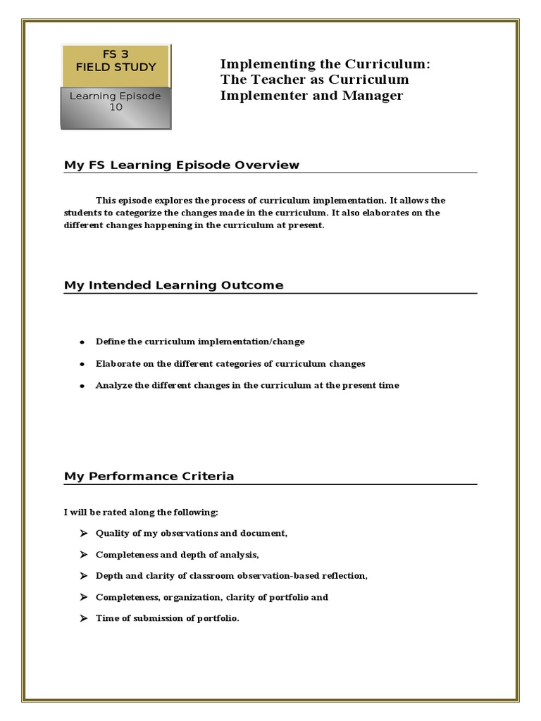 FS3 Ep 10 | PDF | Curriculum | Lesson Plan