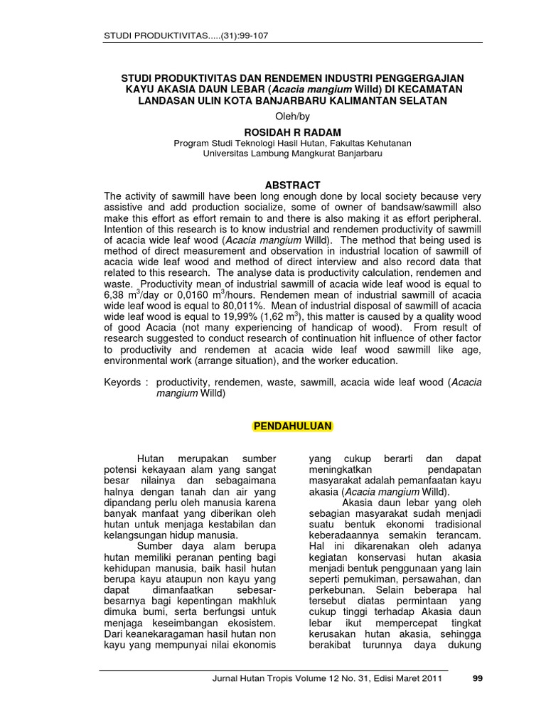 Produk Dan Rendemen Kayu | PDF