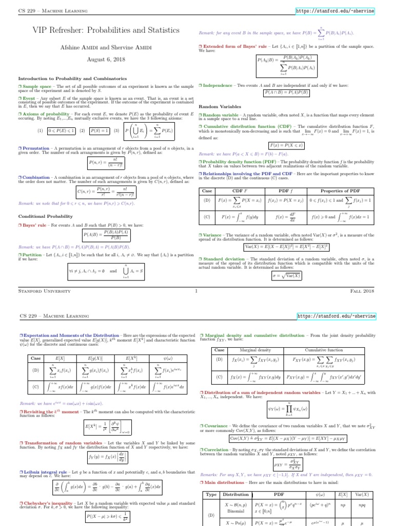 Refresher Probabilities Statistics PDF | PDF | Bias Of An Estimator | Estimator