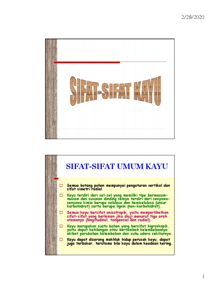 Sifat-Sifat Kayu | PDF