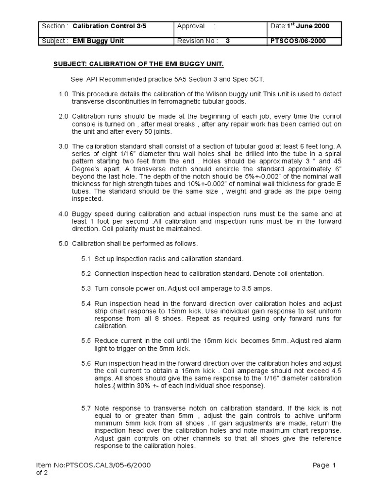 EMI Buggy Cal 5 | PDF | Calibration | Nature