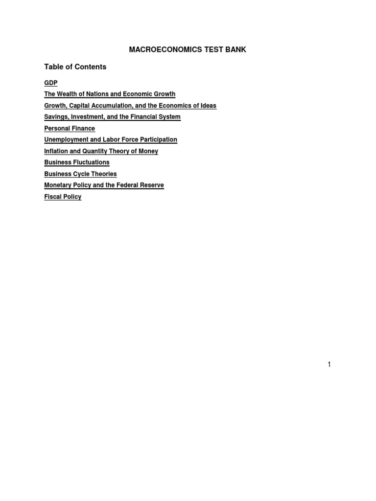 Macroeconomics Test Prep | PDF | Unemployment | Social Science