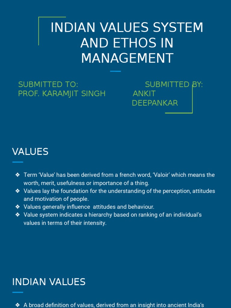 Indian Values and Ethos in Management | PDF | Value (Ethics) | Vedas