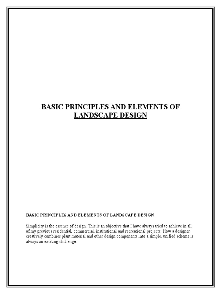 Basic Principles and Elements of Landscape Design | PDF | Beech | Color