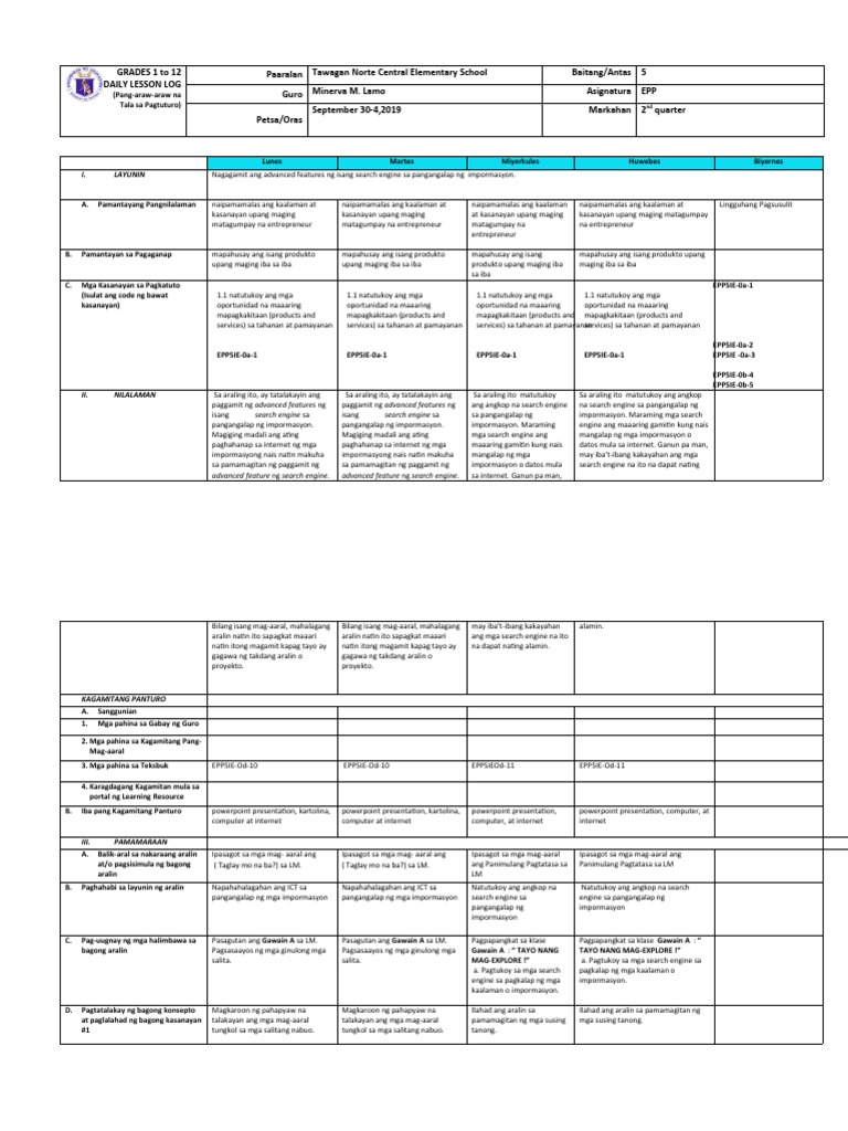 G5 DLL Q1 Week 8 Epp Ict | PDF