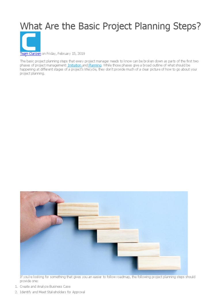 Steps of Project Planning | PDF | Project Management | Goal