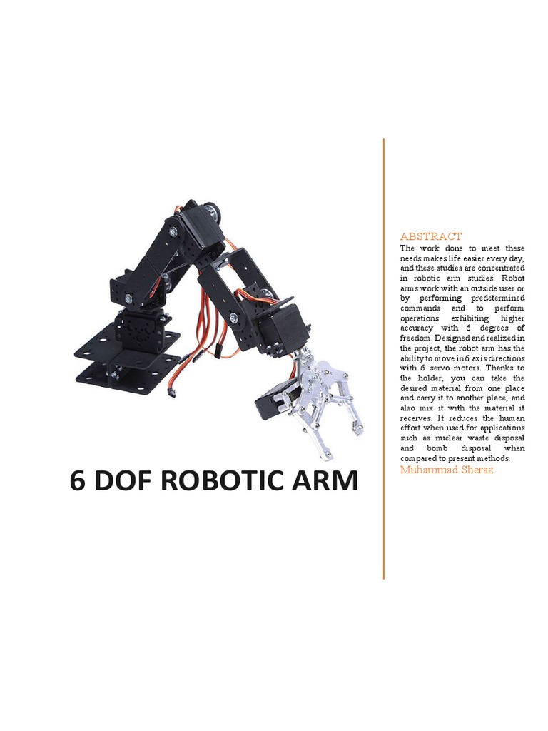 6 DOF Robotic Arm Final Report Muhammad Sheraz | PDF | Electric Motor ...