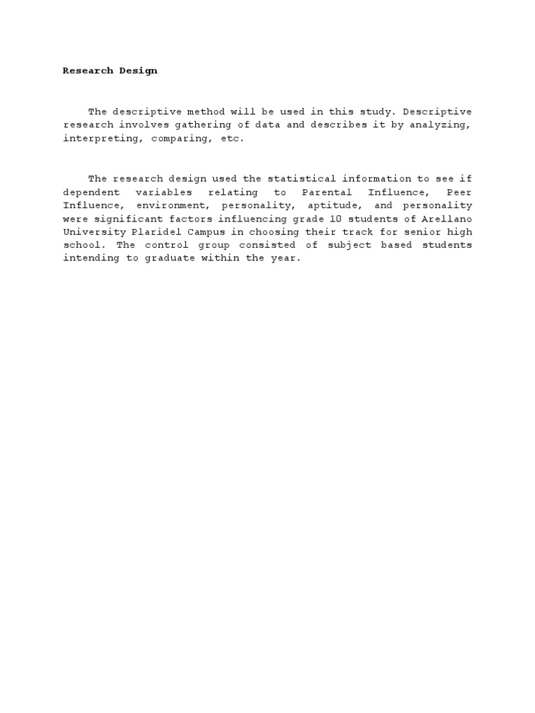 Research Design and Respondents of The Study 1 | PDF