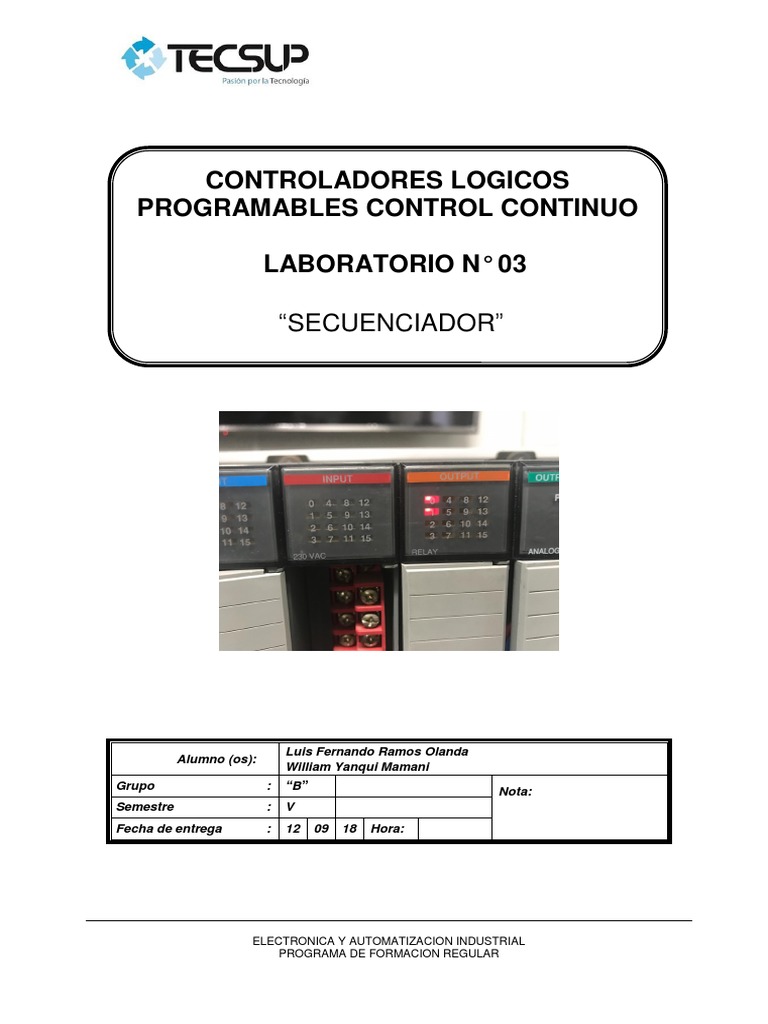 Lab 3 Secuanciador Completo | PDF | Poco | Programa de computadora