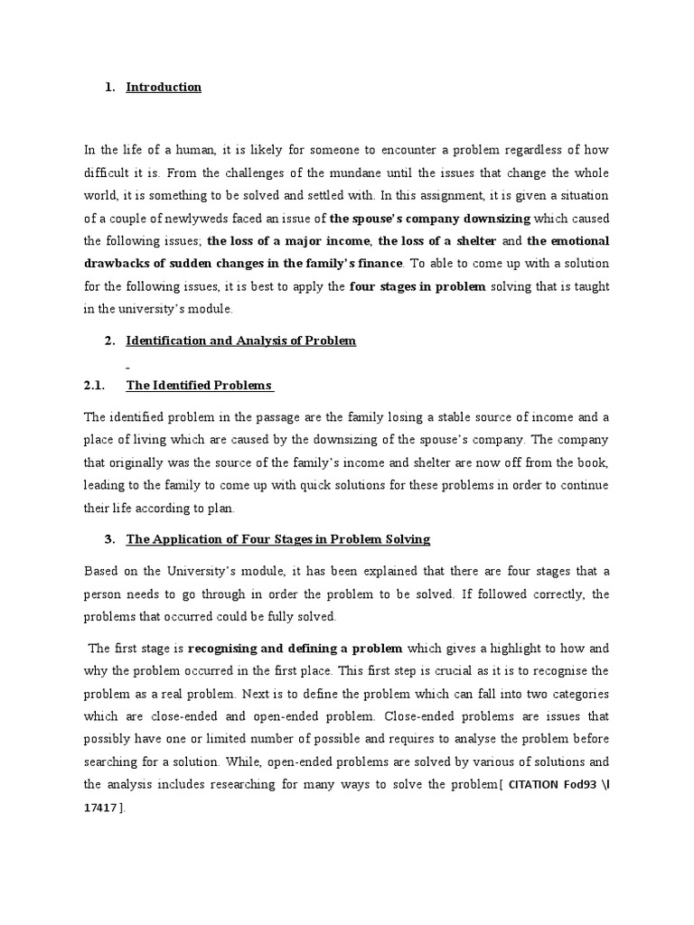 Four Stages of Problem Solving | PDF | Layoff | Brainstorming