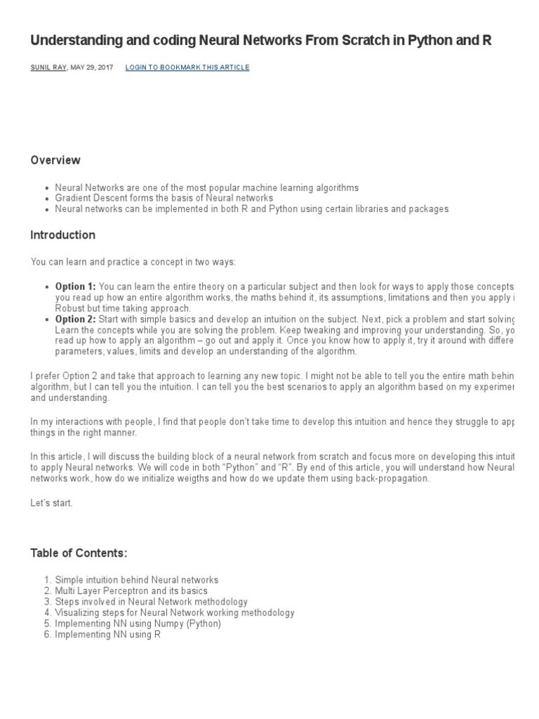 Understanding and Coding Neural Networks From Scratch in Python and R ...
