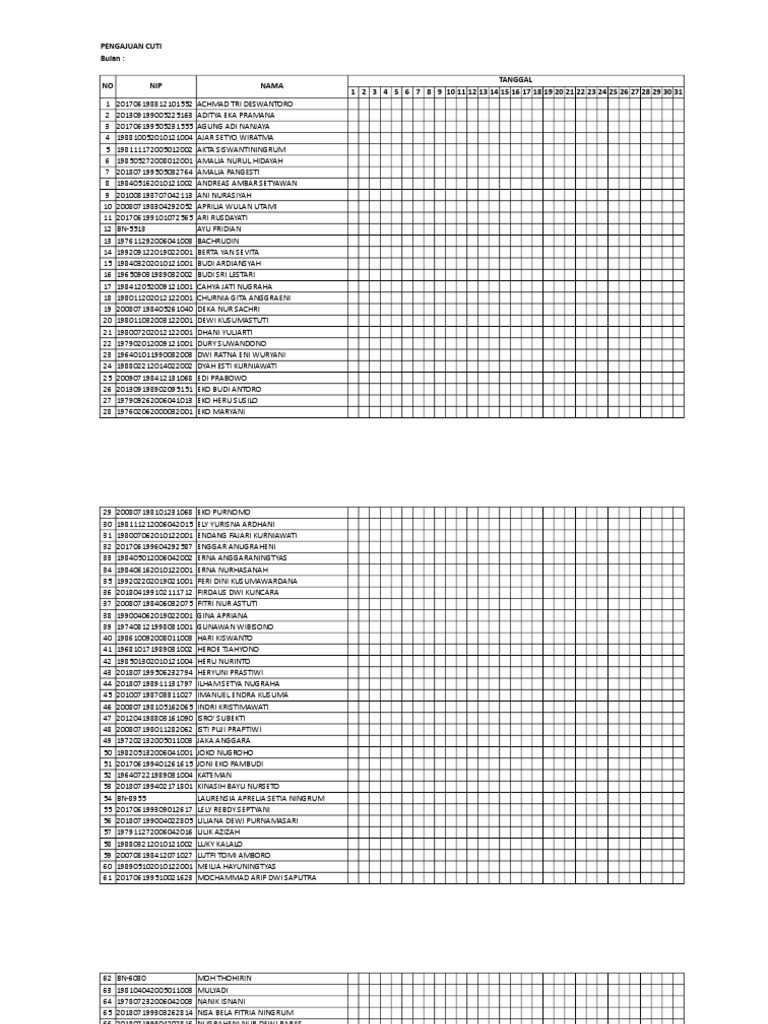 Form Cuti | PDF
