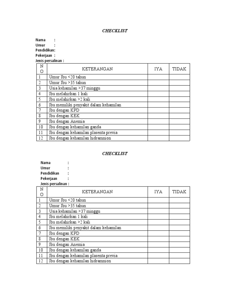 CHECKLIST | PDF