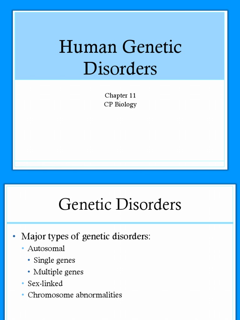 Human Genetic Disorders PowerPoint | PDF | Genetic Disorder | Anemia