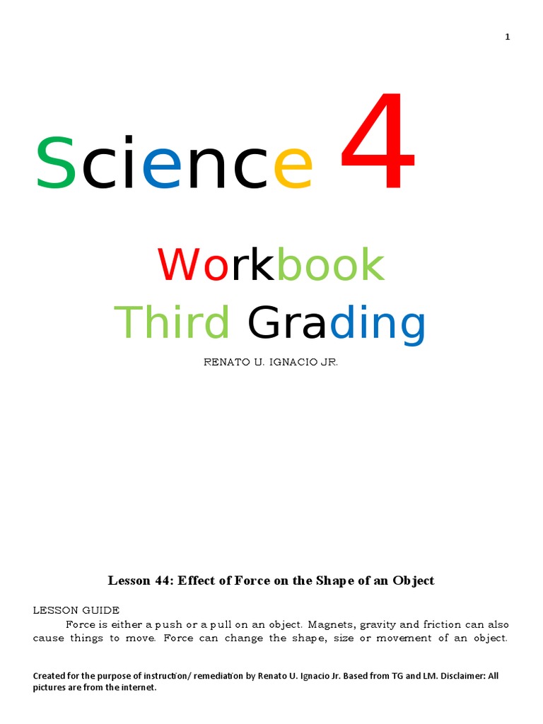 Science Workbook 3rd Quarter | PDF | Sound | Light