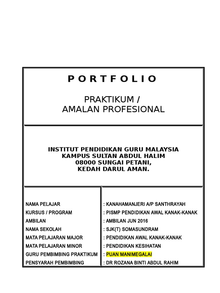 Panduan Portfolio Dan Senarai Semak | PDF