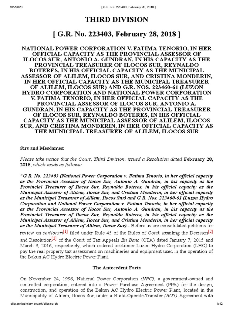 NPC V Fatima Tenorio | PDF | Property | Ownership