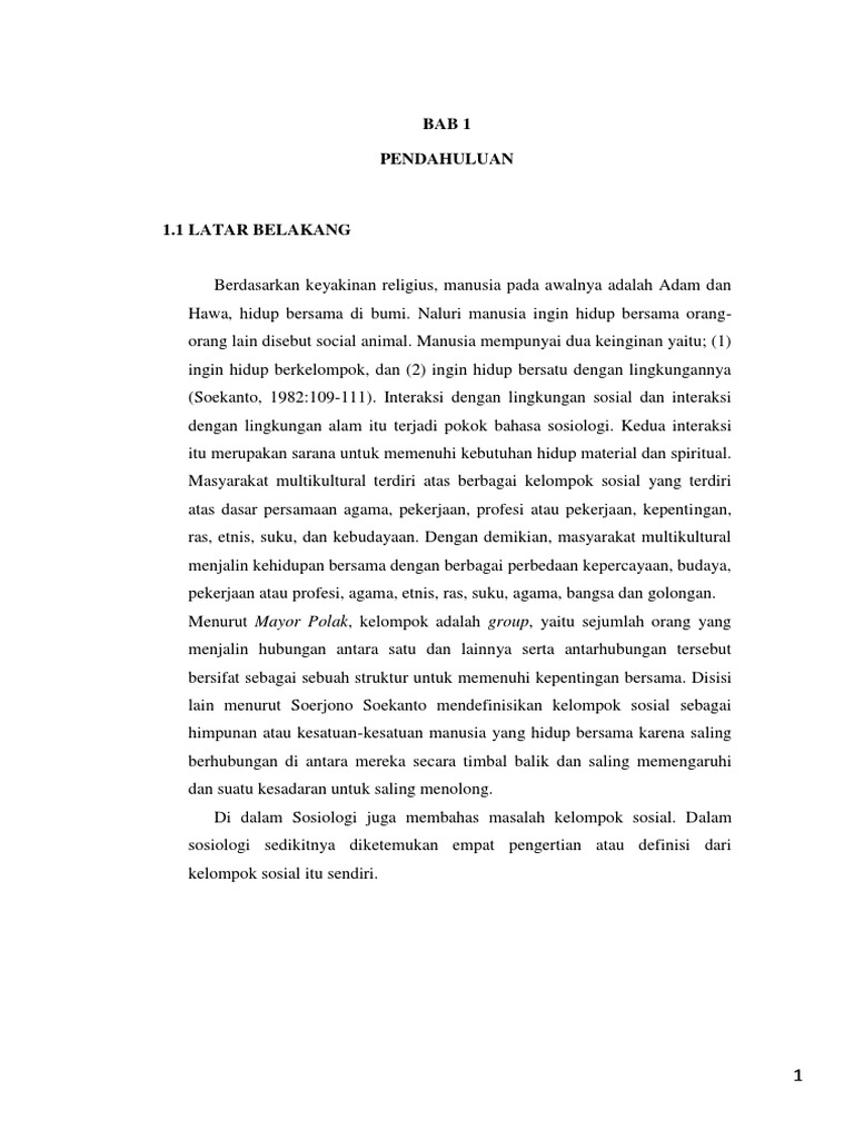 Definisi dan Bentuk Kelompok Sosial | PDF