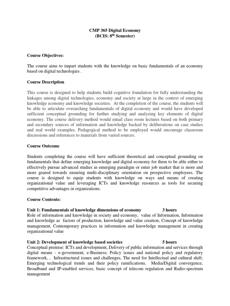 Digital Economy Bcis New Course | PDF | Electronic Business | E Commerce