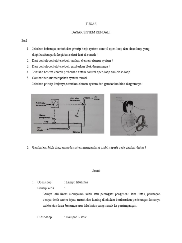 Contoh Sistem Kendali Open dan Close Loop | PDF