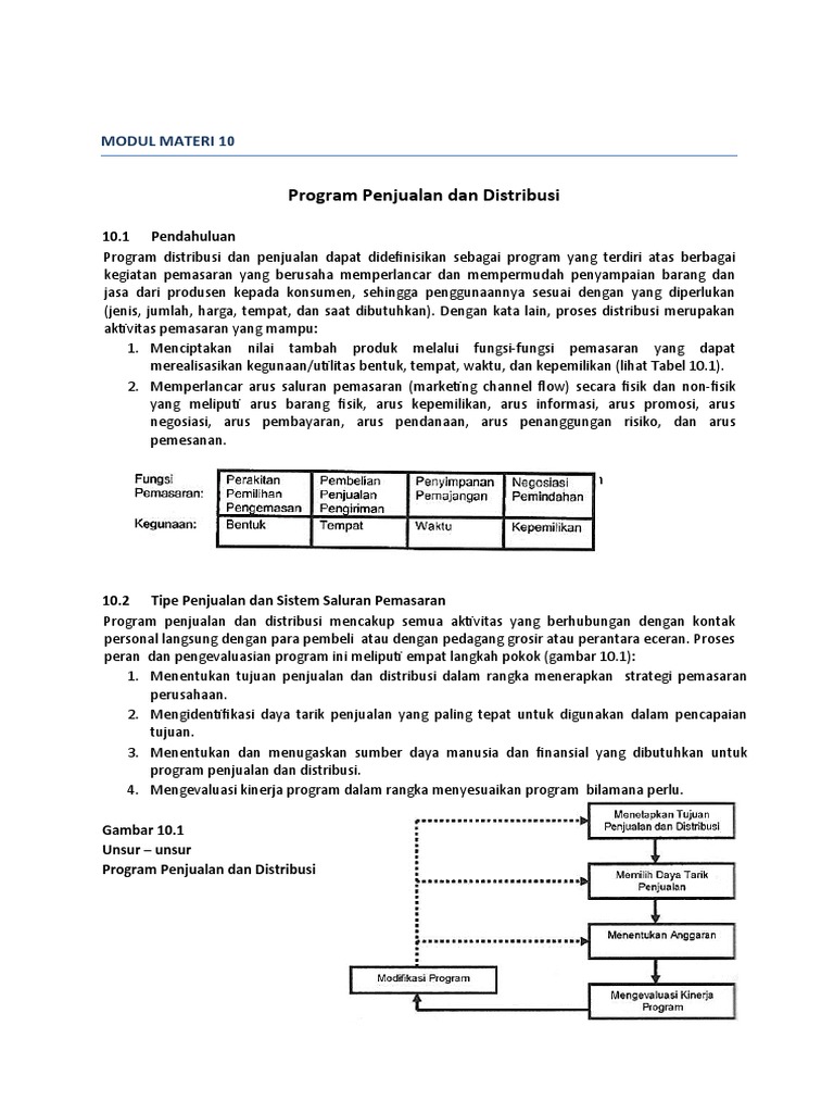 Program Penjualan Dan Distribusi | PDF | Pengelolaan Keuangan & Uang