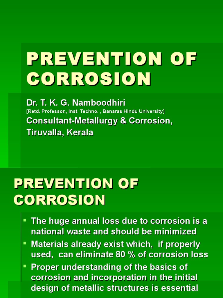 Prevention of Corrosion | PDF | Corrosion | Industrial Processes