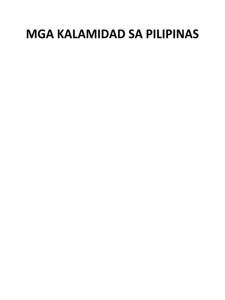 Kalamidad Sa Pilipinas | PDF