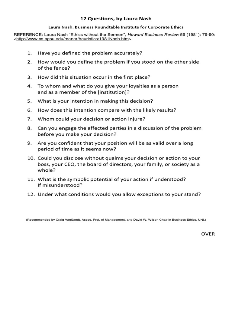 Ethics Analysis Nash | PDF