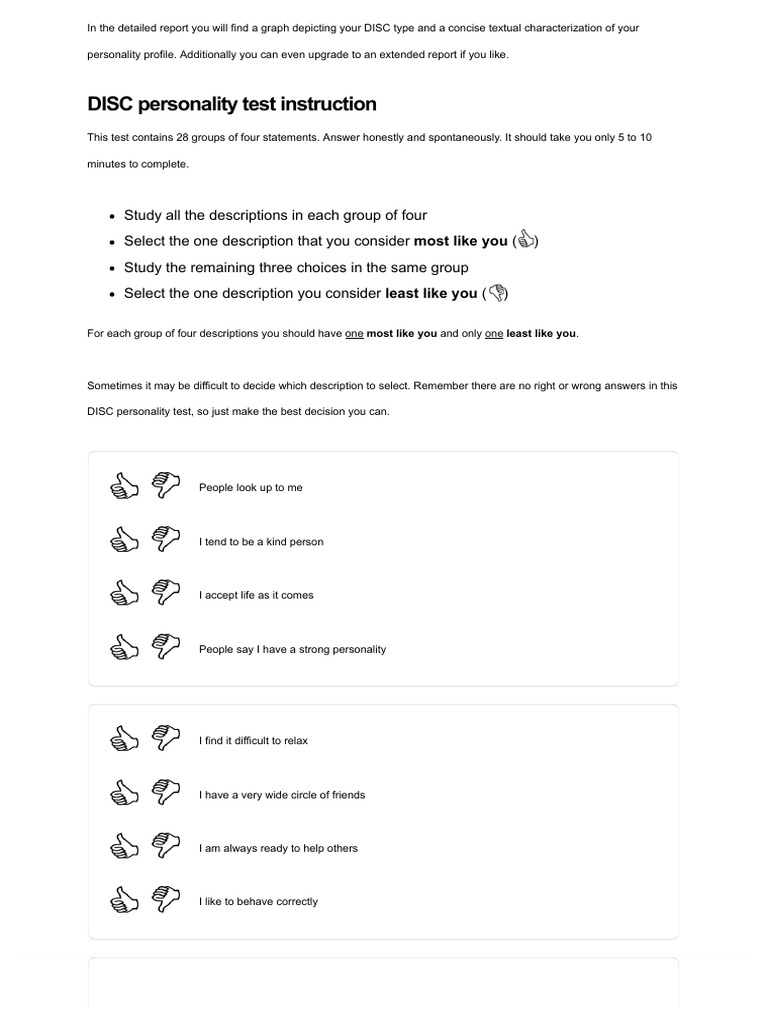 DISC Personality Test | PDF | Psychological Concepts | Action (Philosophy)