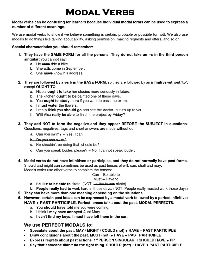 Modals and Semi-Modals | Download Free PDF | Grammar | Linguistic Typology