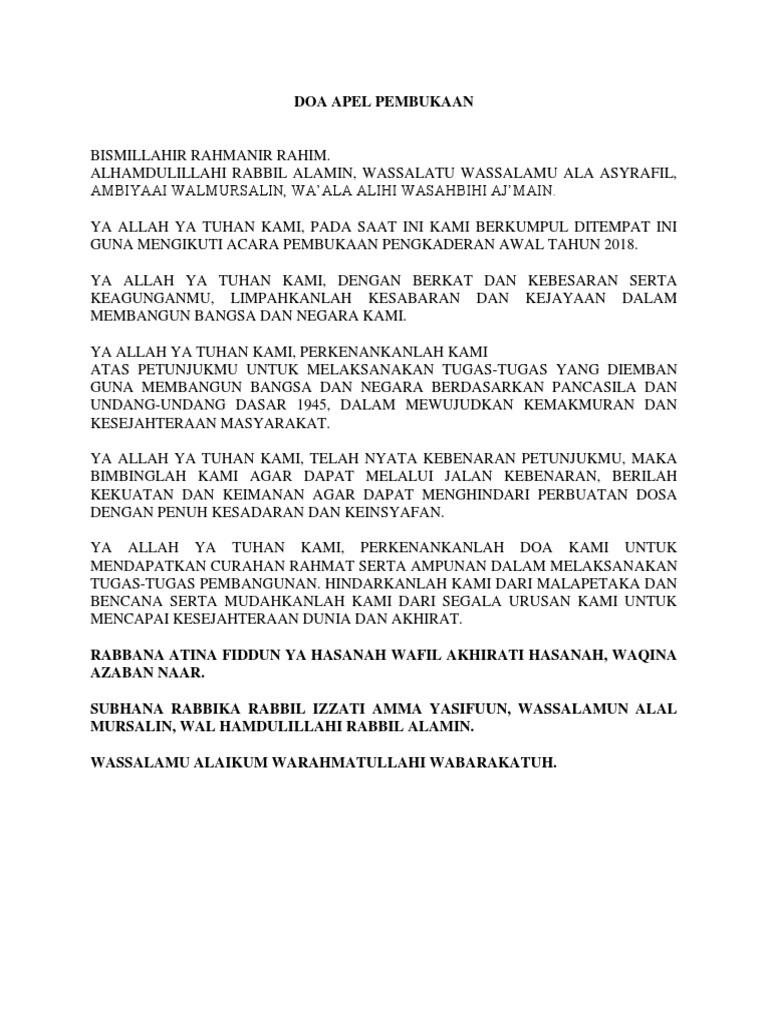 Doa Pembukaan dan Penutupan Acara | PDF | Ilmu Sosial | Agama & Spiritualitas