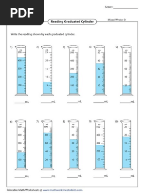 Download Reading A Graduated Cylinder Worksheet Pdf Gif