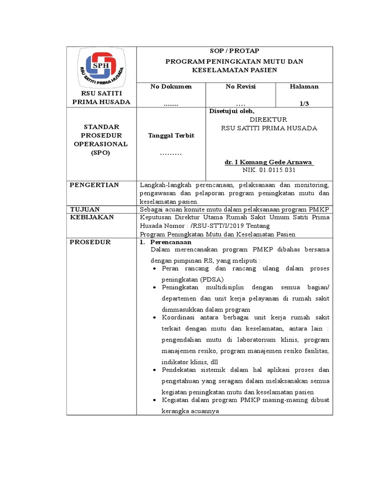 SPO Pedoman PMKP | PDF | Teknologi & Rekayasa