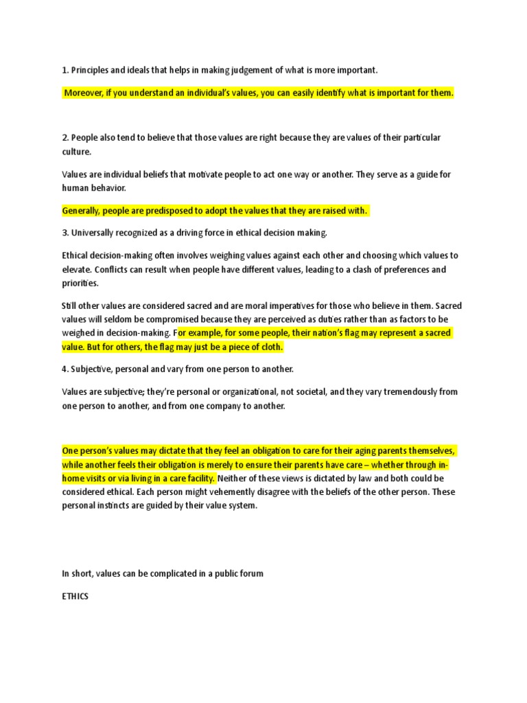 Values and Work Ethics | PDF | Value (Ethics) | Morality