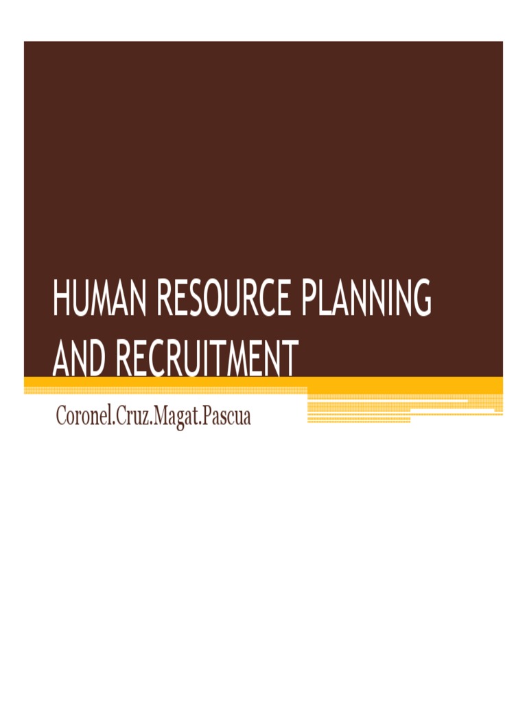 HR - Planning and Recruitment PDF | PDF | Recruitment | Human Resources